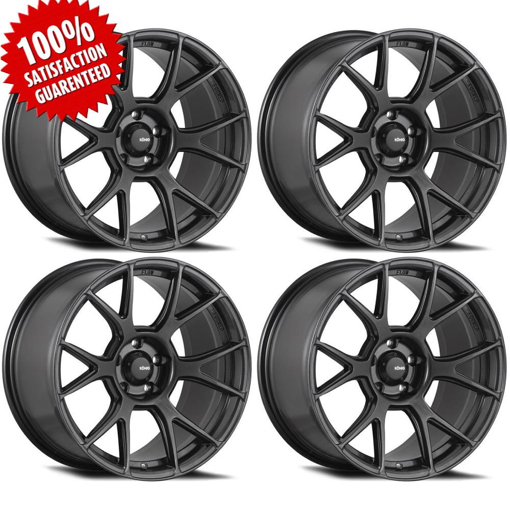 Konig AM98520356 Set of 4 18x9.5 5x120 Ampliform Dark Metallic Graphite ...