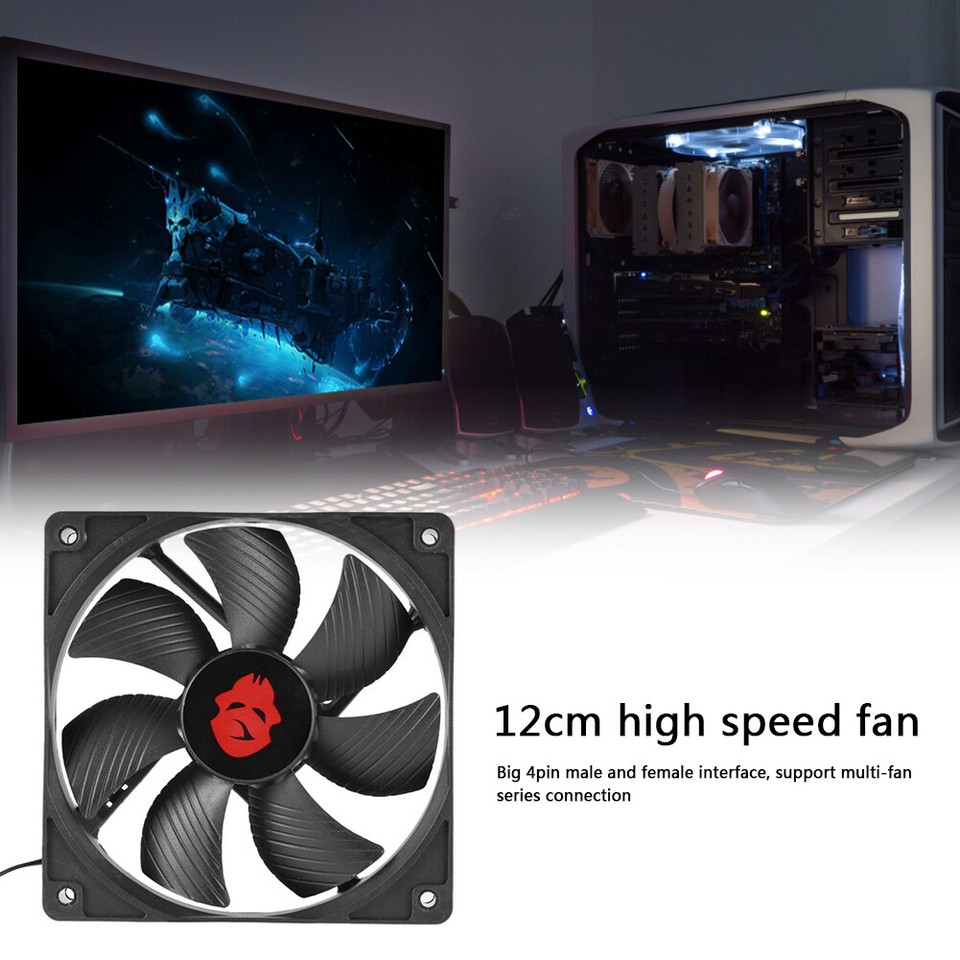 12cm 4 Pin High Speed Desktop Chassis Fan 12V Large Air Volume Computer ...