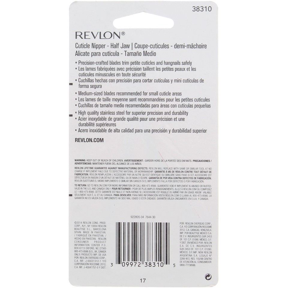 2 Pack Revlon Stainless Steel Cuticle Nipper, 38310, Full Jaw | eBay