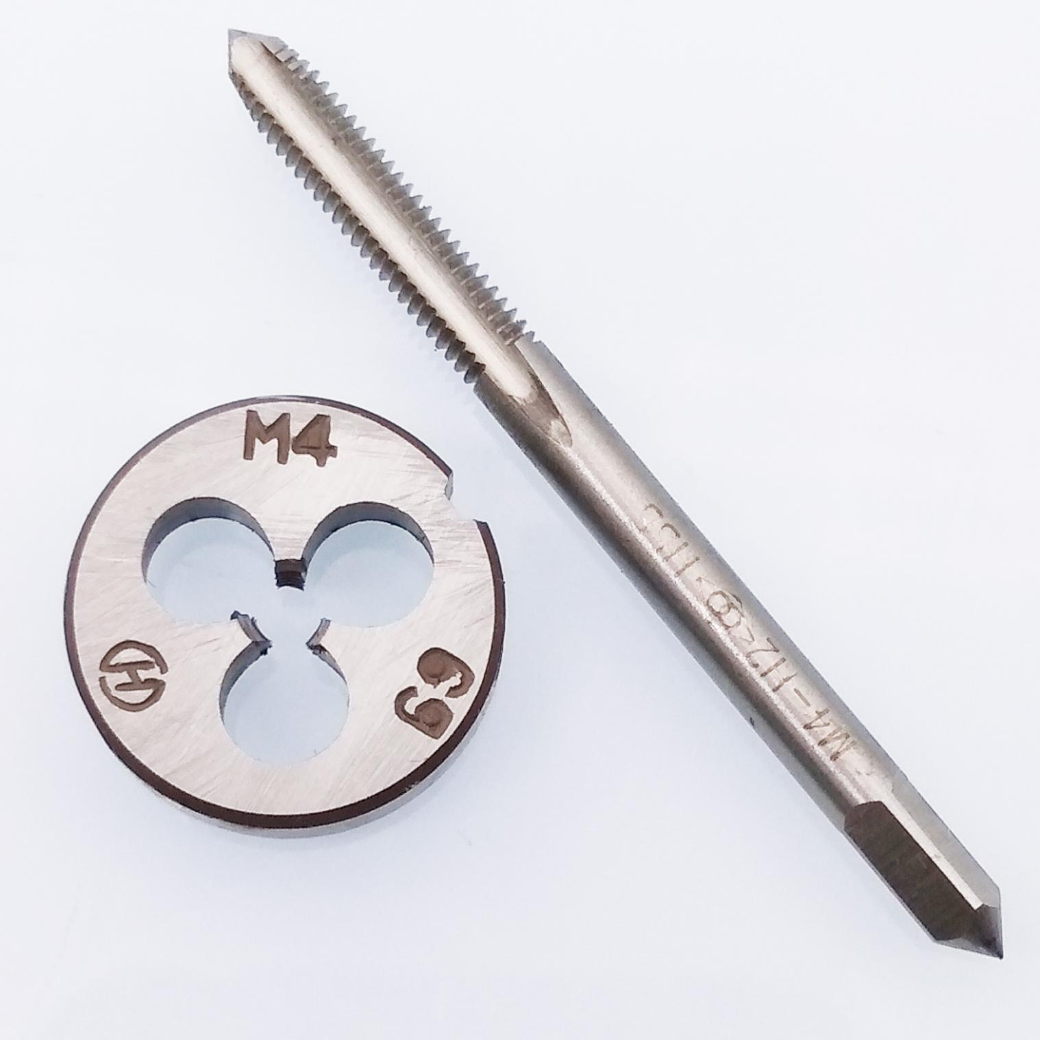 US Stock HSS M4 x 0.7mm Tap & M4 x 0.7mm Die Metric Thread Right Hand ...
