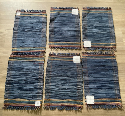 6 New Woven Rag Rug Placemats - Park B Smith - Recycled Cotton ...