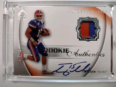 2010 SP AUTHENTIC TIM TEBOW 2 COLOR ON CARD AUTO 233/299 BEAUTY # 108 ...