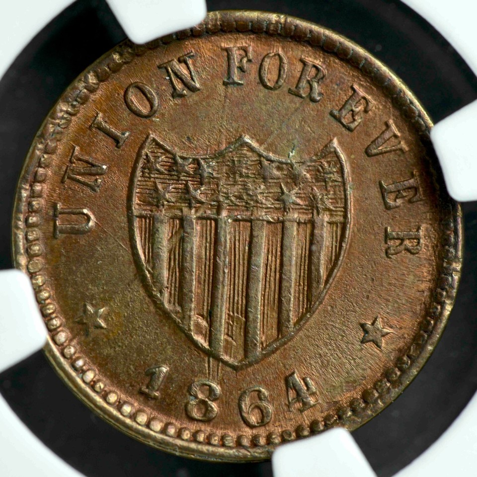 1864 Patriotic Civil War Token 51/342Aa NGC MS63 BN "Union Forever" | eBay
