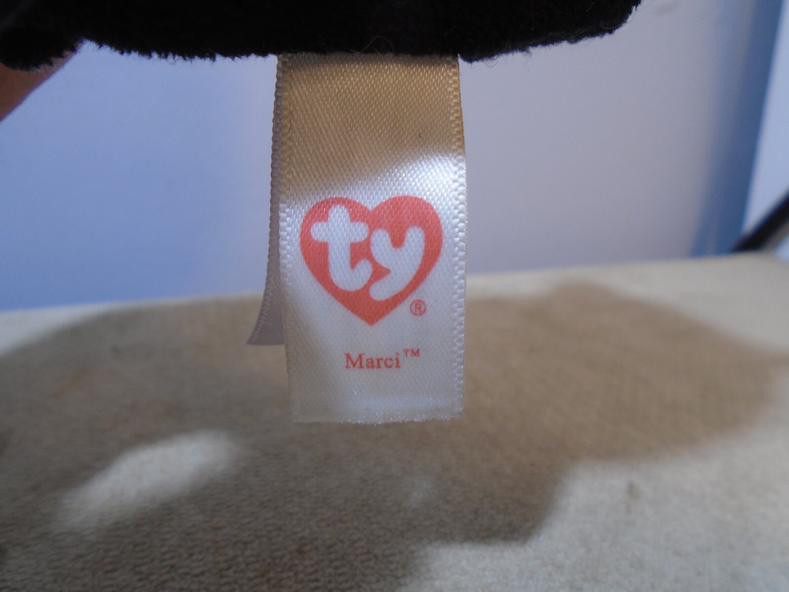 2017 TY BEANIE BOOS TEENY Tys STACKABLE MARCI THE BLACK WHITE PUPPY DOG ...