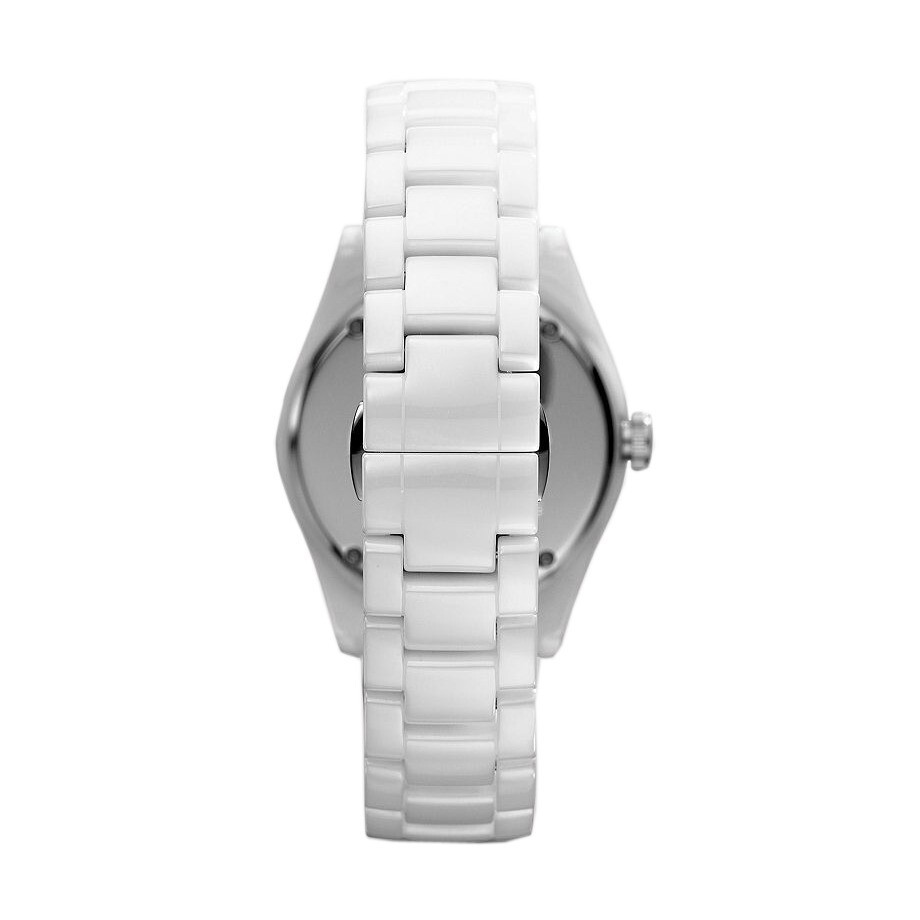 NEW GENUINE EMPORIO ARMANI AR1426 CERAMIC STRAP WHITE DIAL TONE WOMENS ...