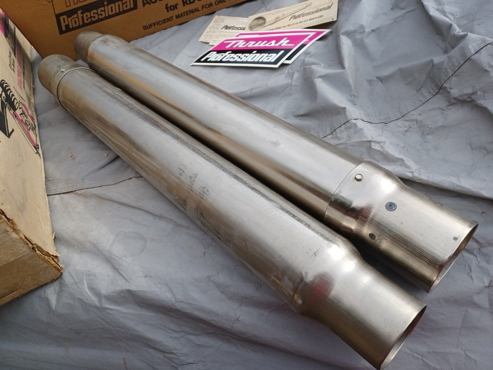 VINTAGE THRUSH Professional Racing Mufflers RD312 SET | eBay
