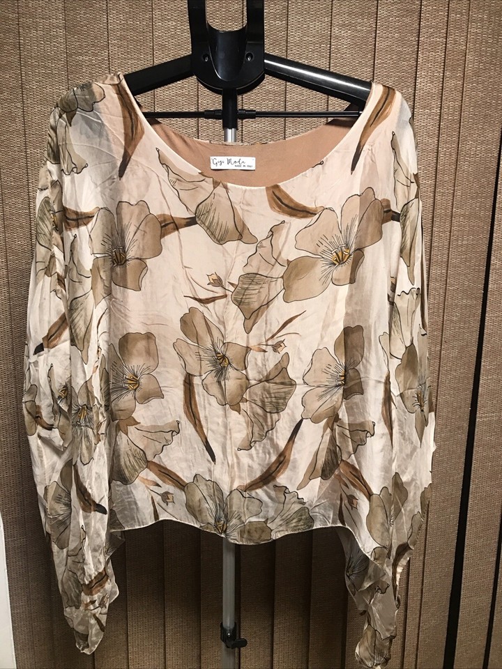 Gigi Moda Made in Italy Aria Orchid Kaftan Blouse Top Lightweight | eBay