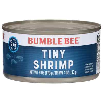 Bumble Bee Tiny Canned Shrimp 6 oz Can - Shrimp in Water Cooked Peeled ...