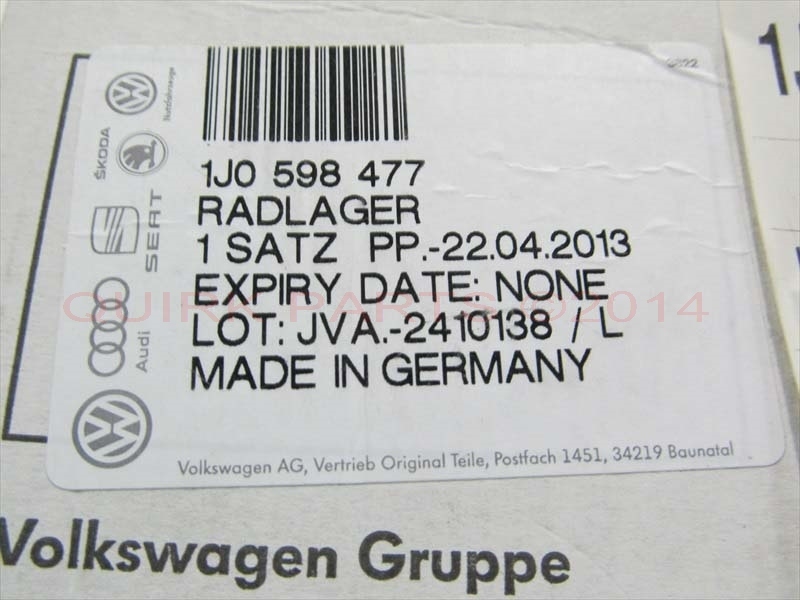 VW Volkswagen REAR Wheel Bearing Hub Assembly WITH ABS Ring OEM NEW ...