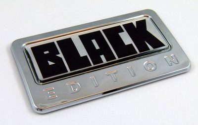 BLACK Edition Chrome Emblem with domed decal Car Auto Bike Badge ...