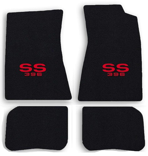 New! 1964-1967 Chevelle Black Floor Mats Set of 4 w/ Embroidered SS ...