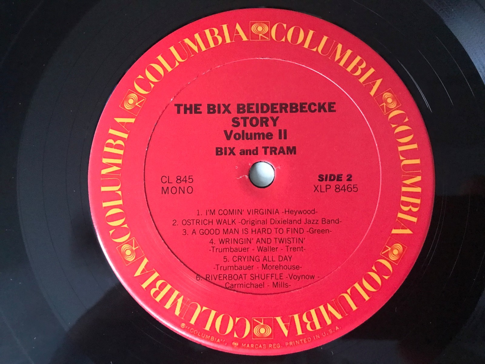 BIX & TRAM - THE BIX BEIDERBECKE STORY - COLUMBIA RECORDS - CL 845 ...