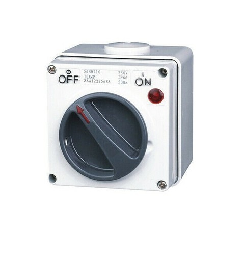 3 Pole Isolator Surface Switch 32A 32 AMP IP66 Weatherproof w/NEON IP66 ...