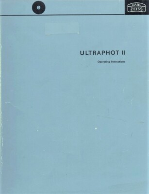Zeiss Ultraphot II Operating Instructions on CD | eBay
