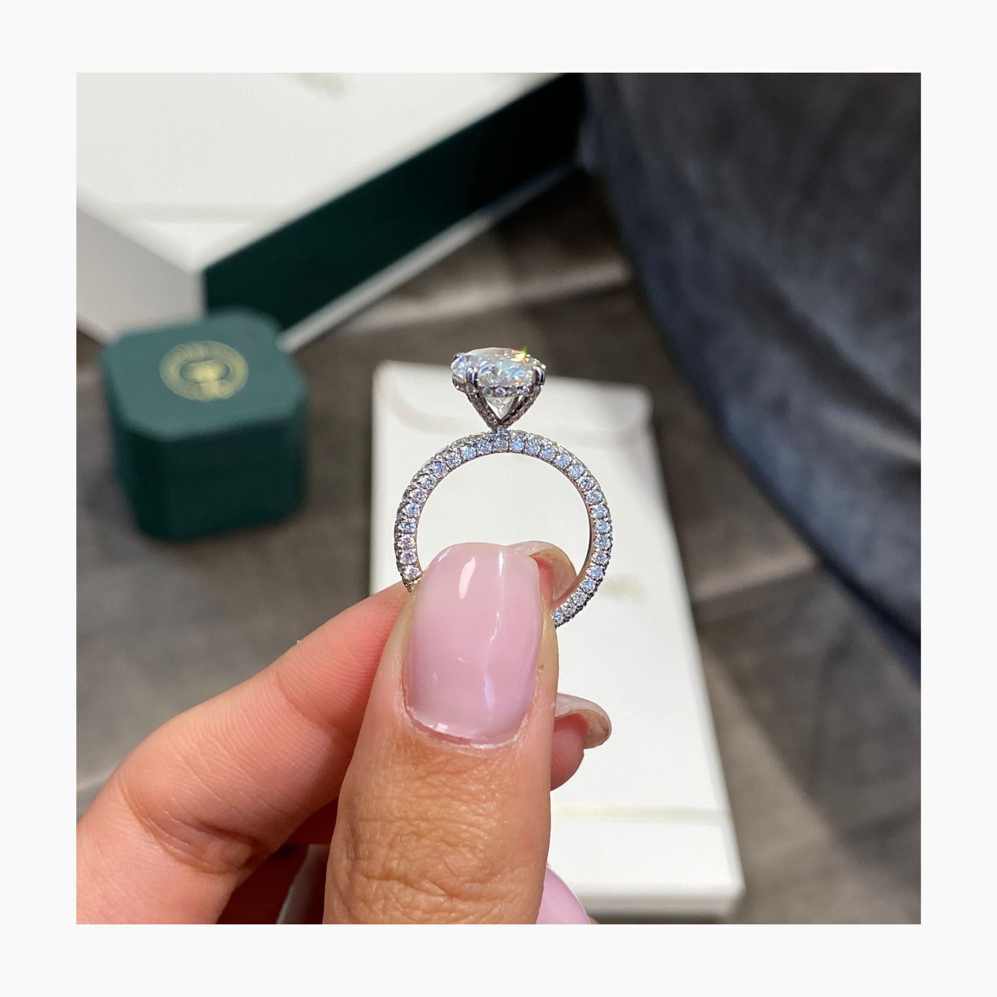 Solitaire Engagement Ring Oval Lab Created Diamond 14k White Gold E ...