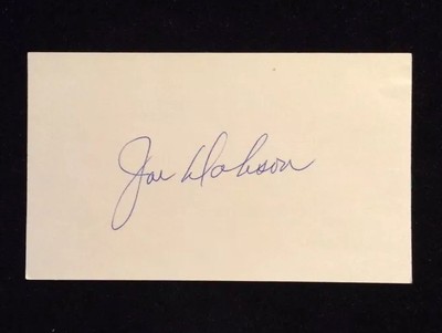 JOE DOBSON Autographed Signed AUTO INDEX CARD 3" X 5" | eBay