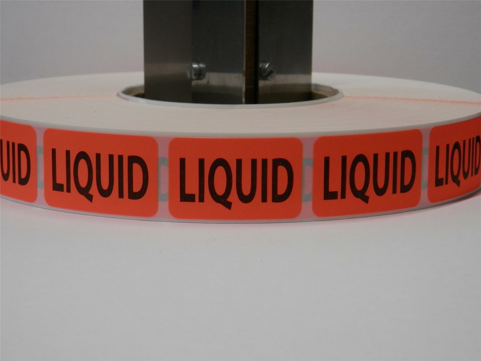 LIQUID 1x1.625 fluorescent red warning sticker label 250/rl | eBay