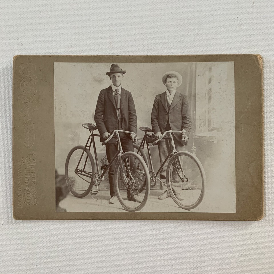 Antique Cabinet Card Young Man Teen Boy Bicycle ID Lyckken Hanson ...