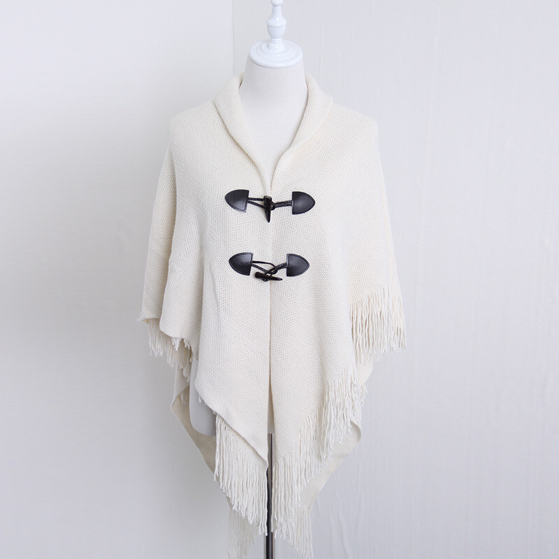 AU STOCK WARM DOUBLE LAYER PONCHO SWEATER HOOD CLOAK CAPE TOP COAT ...