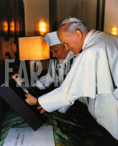 Photo de presse vintage Italie, Pape Jean Paul II, Rabbi Toaff, 1986 ...