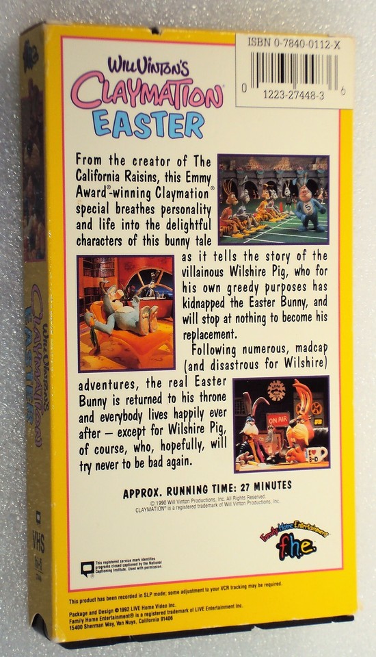 Will Vinton's CLAYMATION EASTER 1990 Easter Bunny vs. Wilshire Pig ...