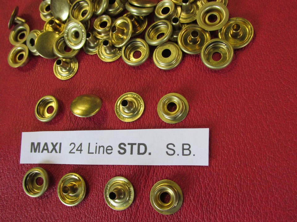 MAXI SNAP SOLID BRASS 24 LINE STD. LENGTH H.D. LEATHER / CANVAS SNAPS ...