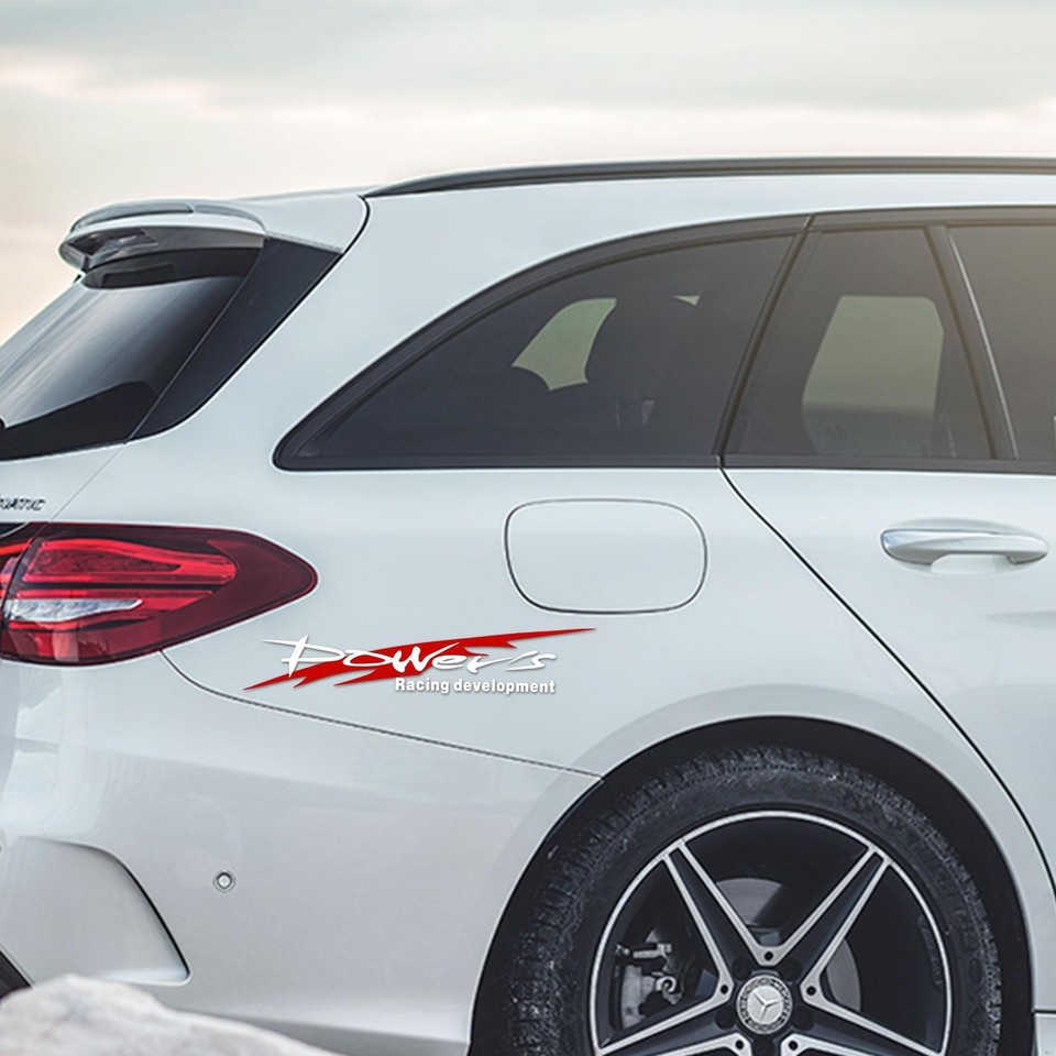 2pcs Racing Development Car Sticker Personality Trend Power's Racing ...