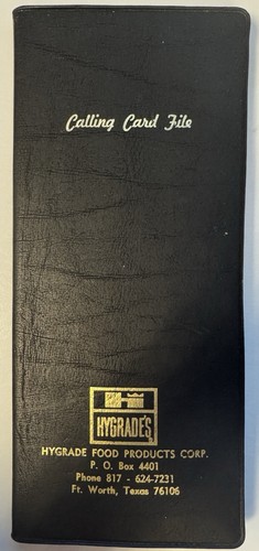 Hygrade Food Products Fort Worth TX Calling Card Business Card Book Case Loaded | eBay