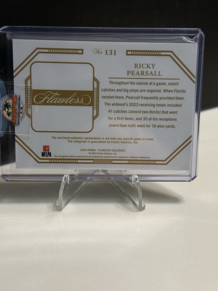 2024 Panini Flawless Collegiate Ricky Pearsall RPA /25 Florida Gators ...