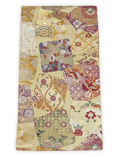Obi Used 6-Hand Pattern Fukuro Obi Colored Paper Scattered Pattern/Pale ...