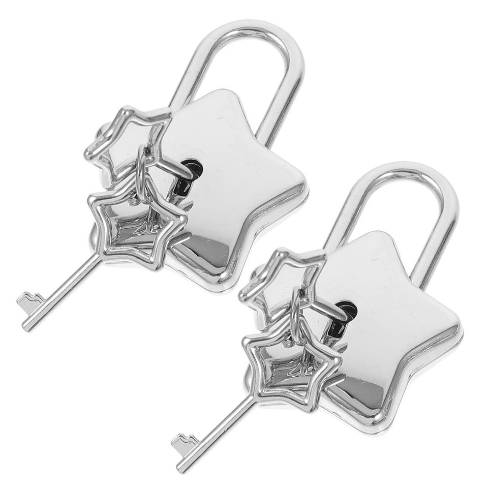 2 pcs Star Shape Padlock DIY Star Lock Diary Decorative Padlock for ...