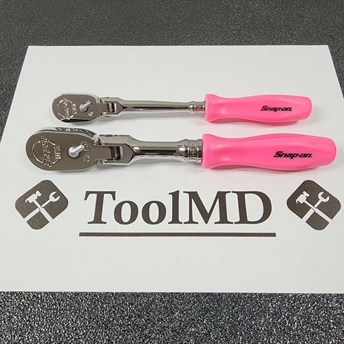 Snap-on Tools USA NEW 2pc PINK 1/4" & 3/8" Drive Fixed & Flex-Head ...