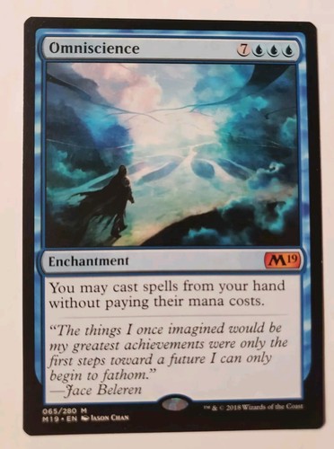 1x Omniscience MTG M19 Core Set 2019 Mythic Blue Enchantment Light Play ...