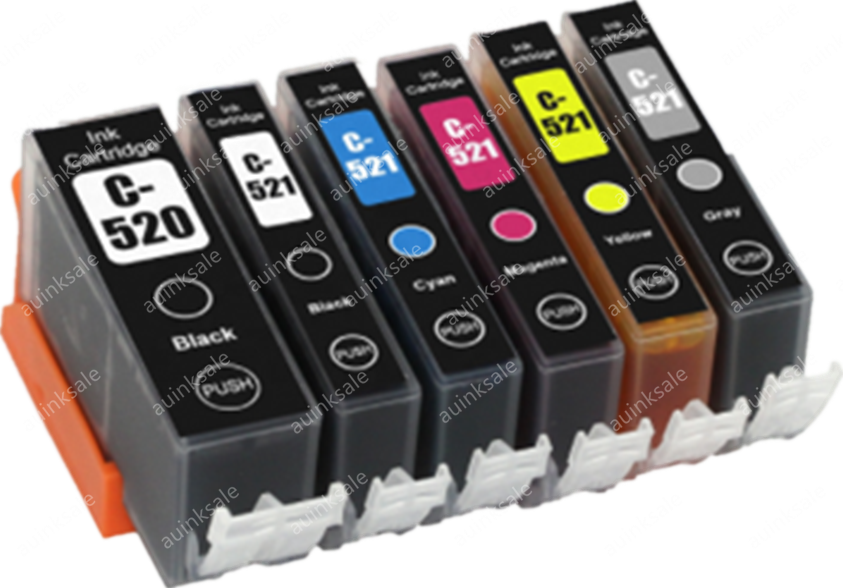 7X Compatible Ink PGI-520 CLI-521 For Canon PIXMA MP980 MP990 MP550 ...