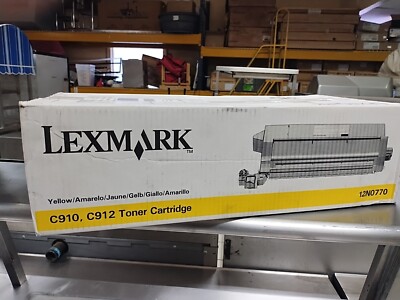 NEW OEM Sealed Box Lexmark C910 C912 Yellow Toner Ink Cartridge 12N0770 ...