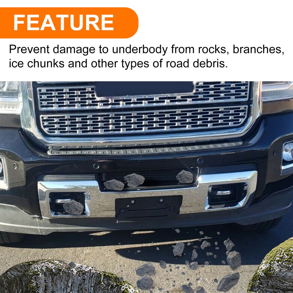 For 15-19 GMC 2500/3500HD Front Bumper Skid Plate Face Bar Replacement ...