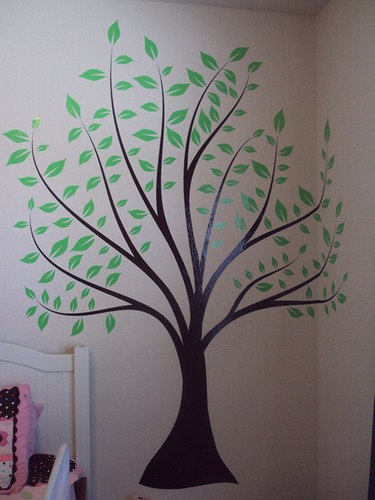 Large Wall Tree Baby Nursery Decal Leaf Cherry Blossom Sticker Girl ...
