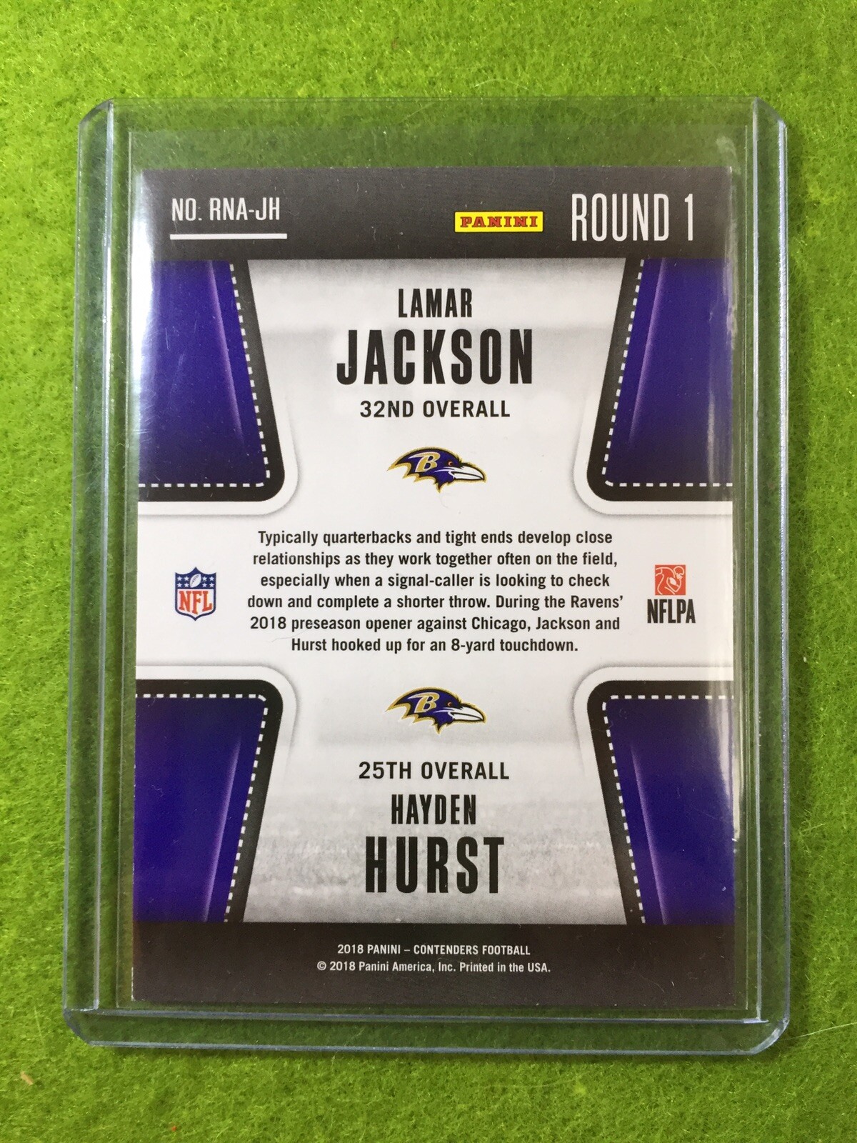 LAMAR JACKSON CONTENDERS ROOKIE CARD HAYDEN HURST RC 2018 Panini ...