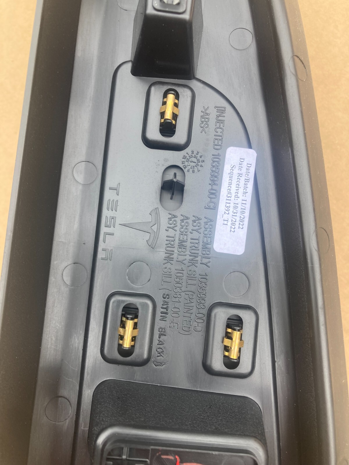 2016 - 2020 Tesla Model X Rear Trunk Liftgate Latch Scuff Plate Panel ...