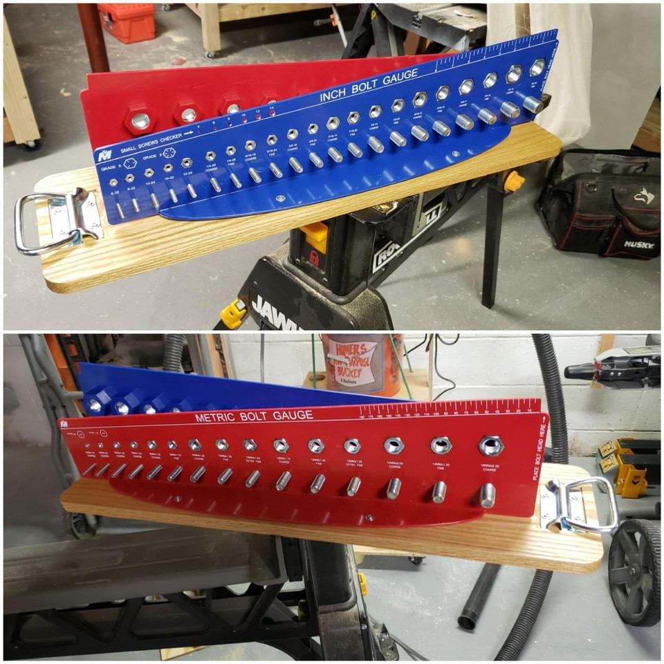 Nut Bolt Thread Checker Hole Gauge SAE Metric Garage Car Tractor ...