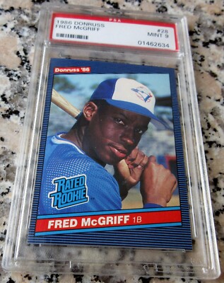 FRED MCGRIFF 1986 Donruss RATED Rookie Card RC PSA 9 MINT Braves 493 ...