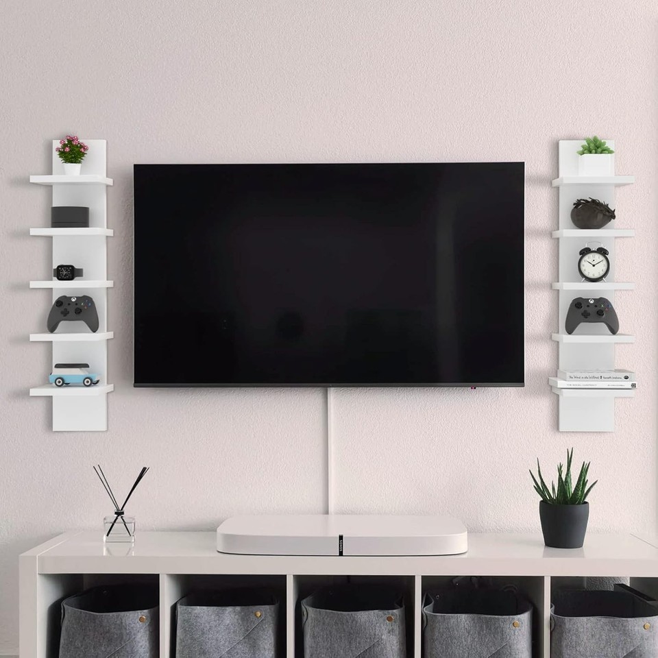 5 Tier Wall Shelf Unit Vertical Shelf Floating Storage Wall Shelf ...