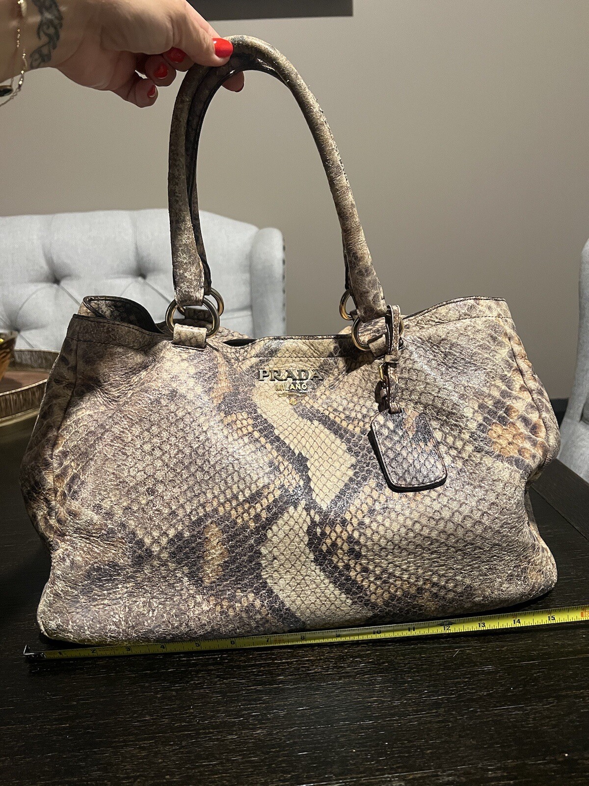 100% Authentic Parada Snake Skin bag - Pre-owned - Gem