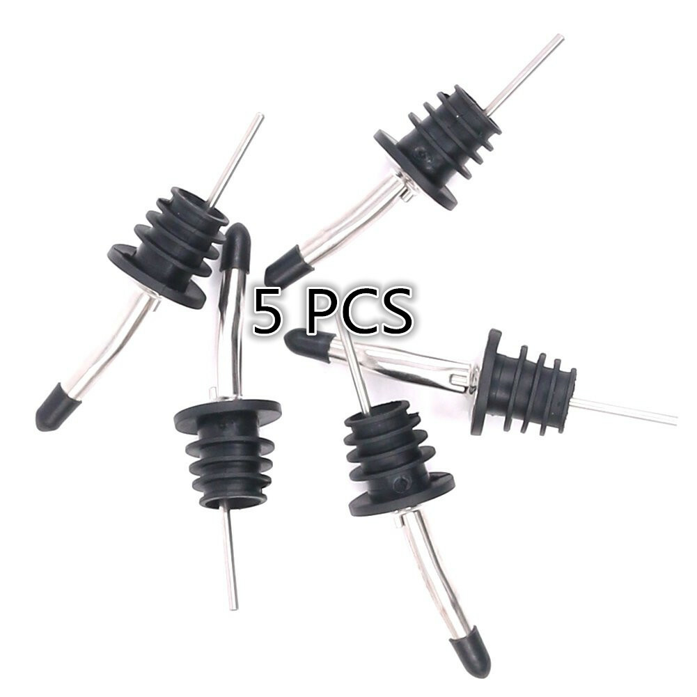 5x Liquor Spirit Pourer Free Flow Wine Bottle Pour Spout Stopper ...