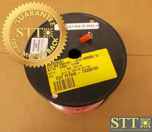 KS24194-6-RD-40 TELCOFLEX L3 POWER CABLE 6AWG 600V CLOTH RED 40FT NEW ...