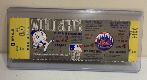 1969 WORLD SERIES GAME 4 TICKET - Mets Champions - Nolan Ryan / Tom ...