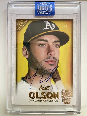 2020 TOPPS ARCHIVES SIGNATURE SERIES MATT OLSON ONE OF ONE 1/1 AUTO ...
