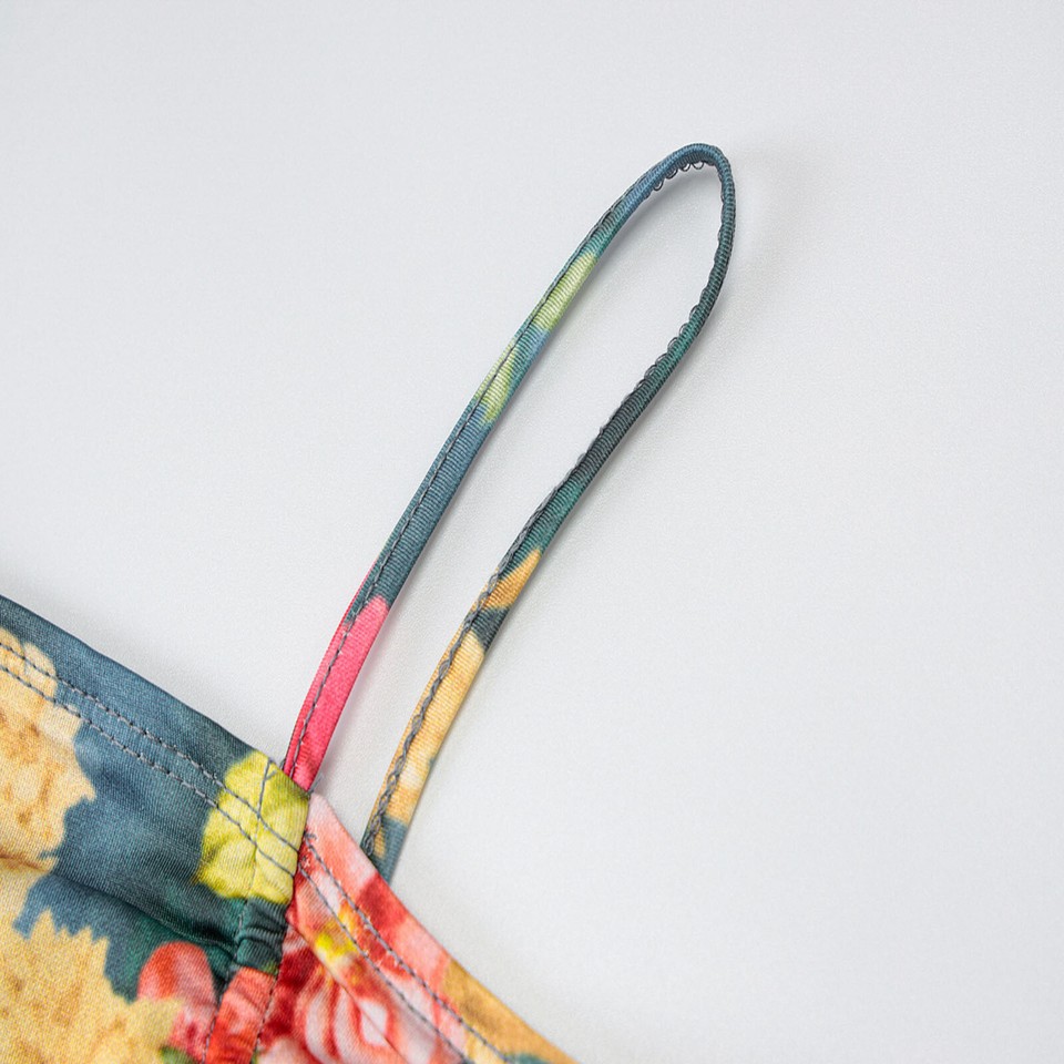 Y2k Bandage Halter Cop Top Women Floral Print Backless Camis Sleeveles ...