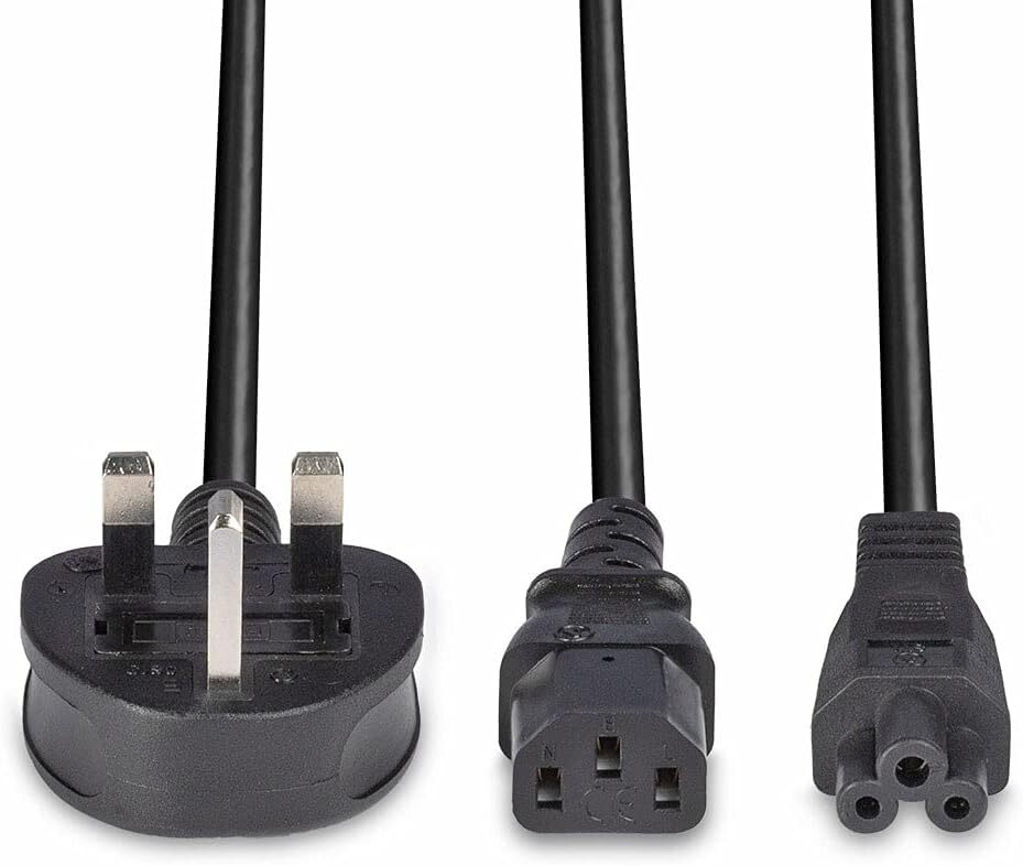 LINDY 30374 UK 3 Pin Plug to IEC C13 & IEC C5 Splitter Extension Cable ...