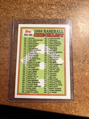 1988 Topps Baseball # 373 # 3 Checklist Cards 265-396 Unused | eBay